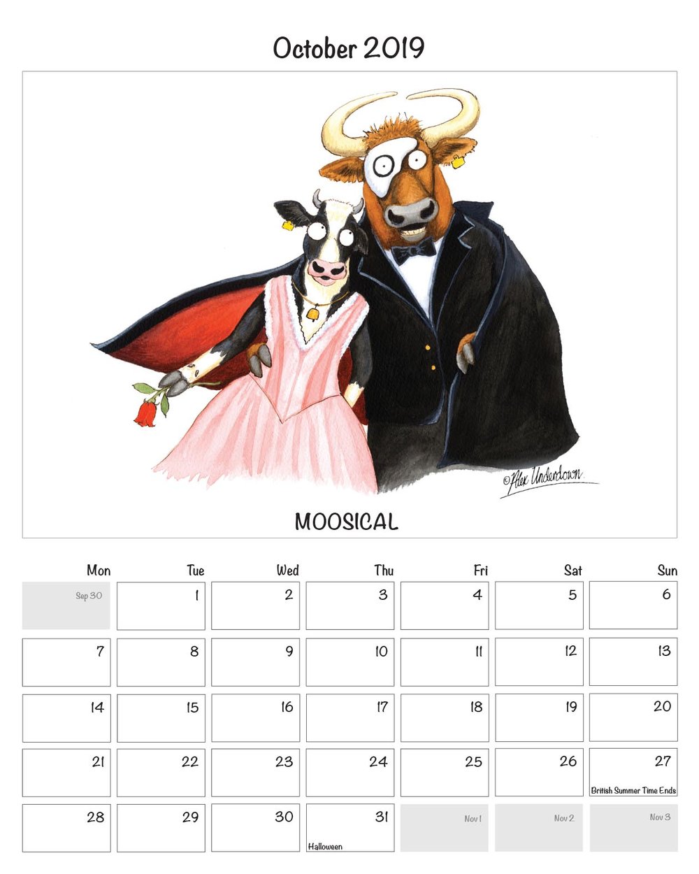 The Country Calendar 2019 by Alex Underdown - CSP Countryside Greetings