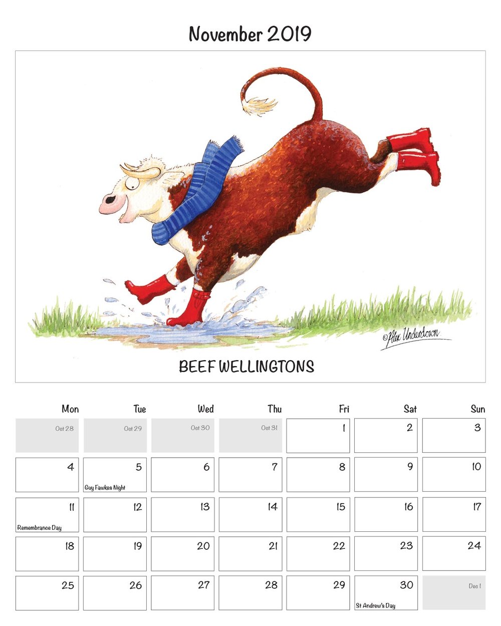 The Country Calendar 2019 by Alex Underdown - CSP Countryside Greetings