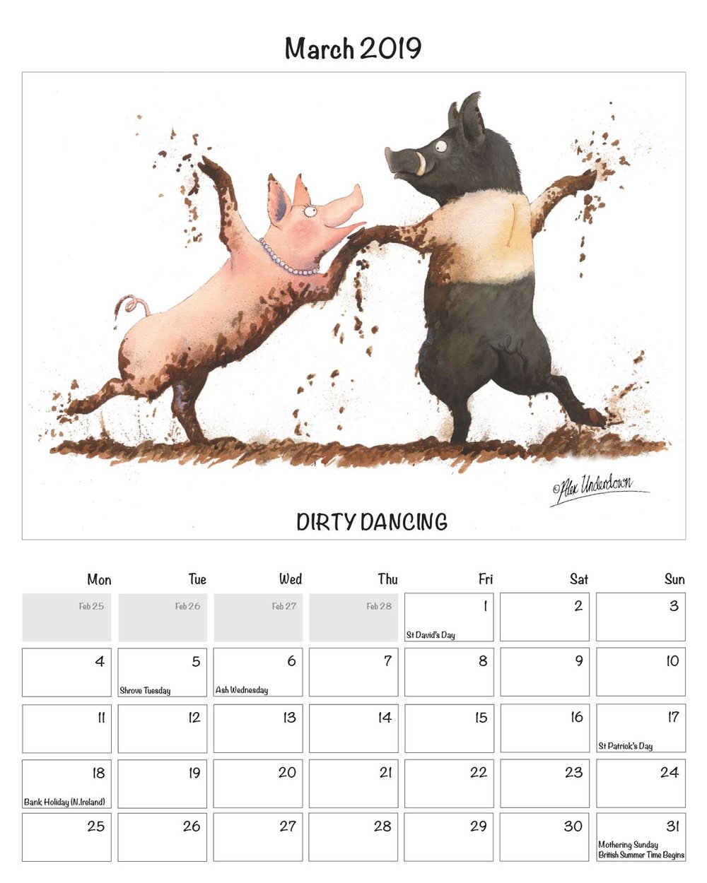 The Country Calendar 2019 by Alex Underdown - CSP Countryside Greetings
