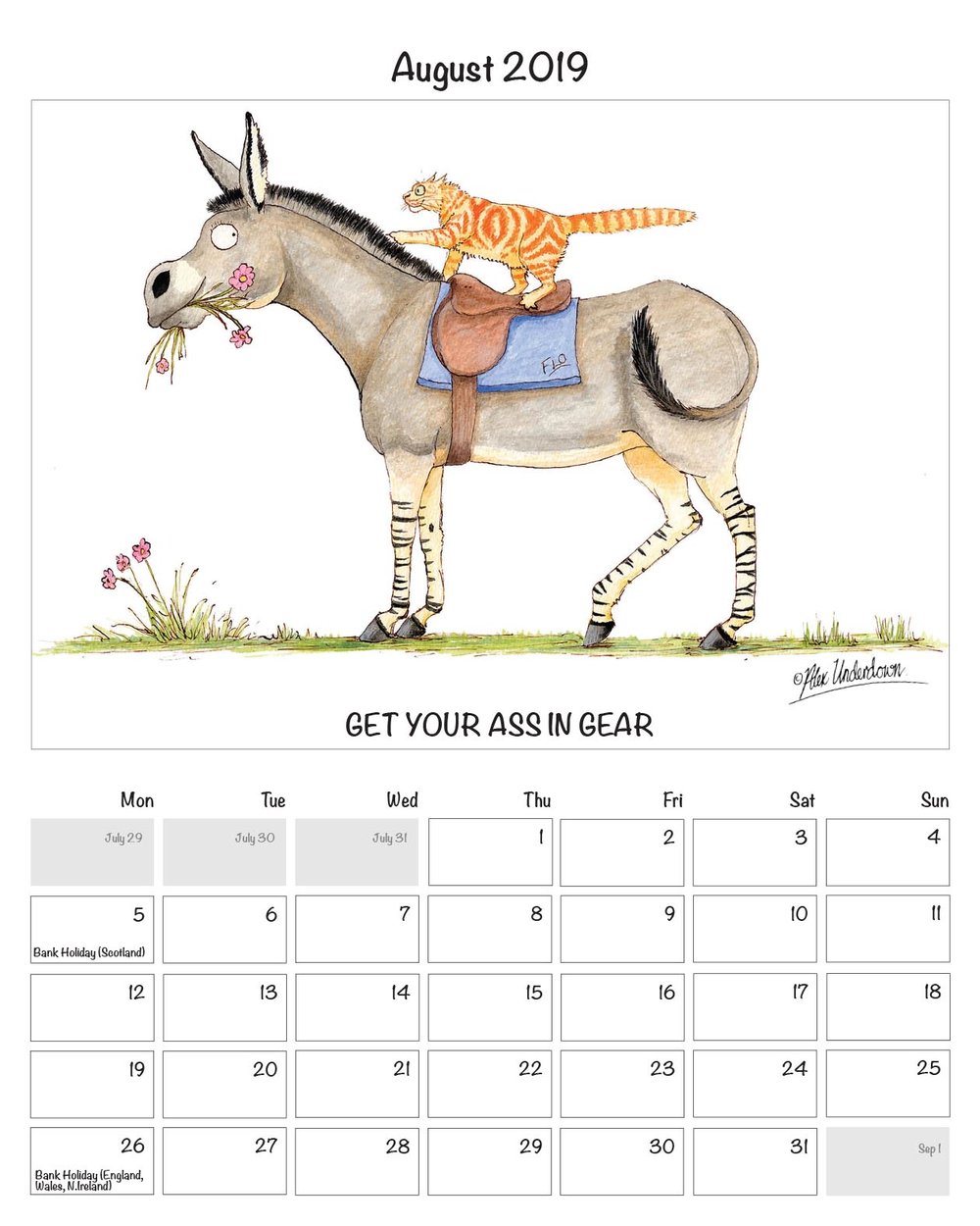 The Country Calendar 2019 by Alex Underdown - CSP Countryside Greetings