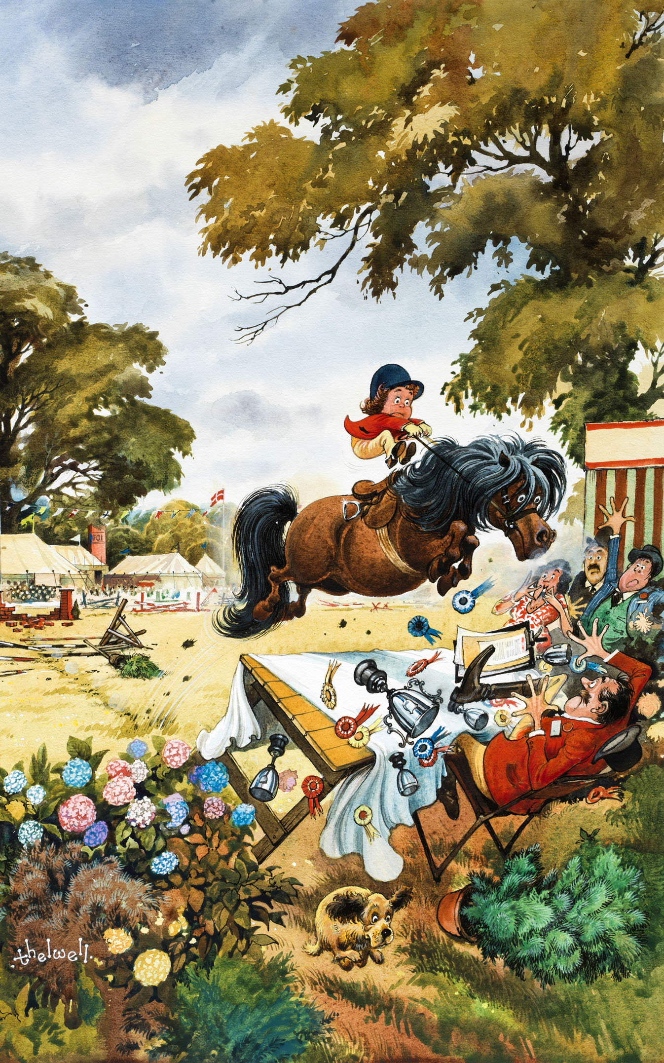 Thelwell Tea Towel "Up for the Cup" - CSP Countryside Greetings
