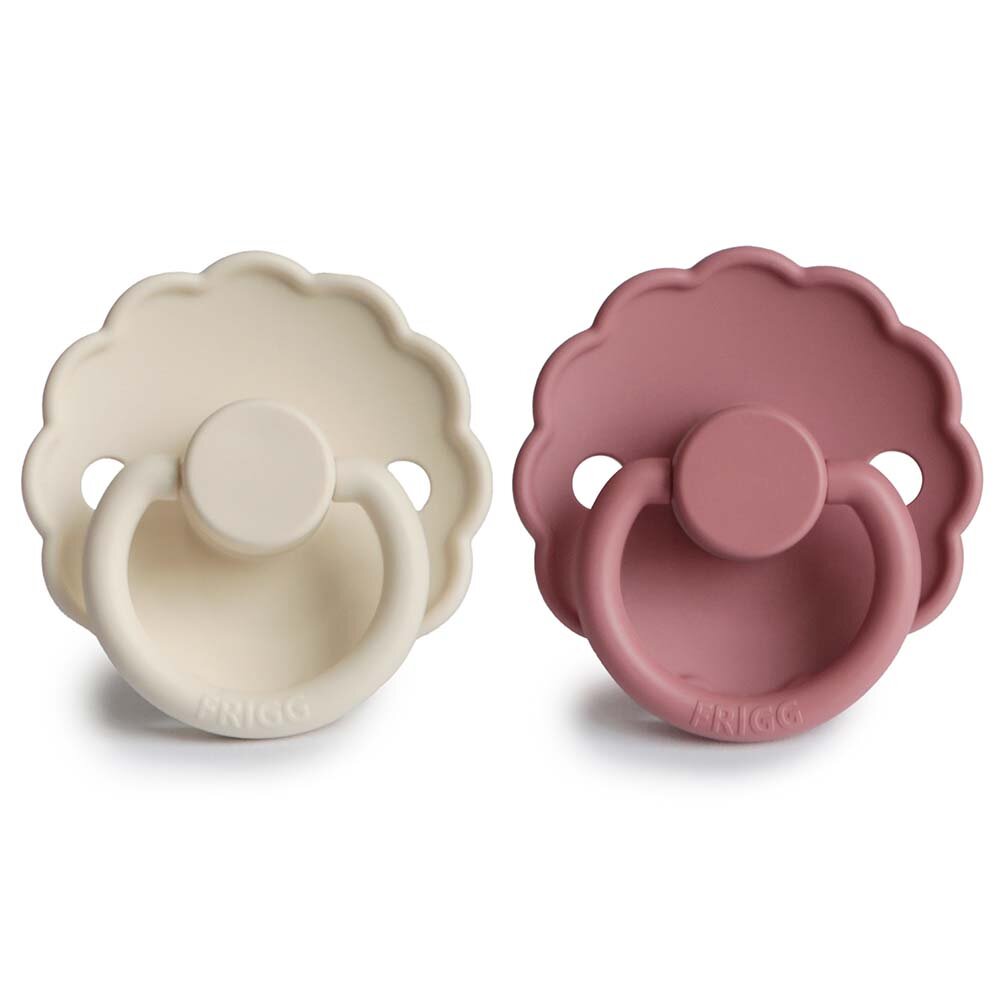 FRIGG Daisy Silicone Baby Pacifier 2-Pack Cream/Cedar - Leaf Company DMCC