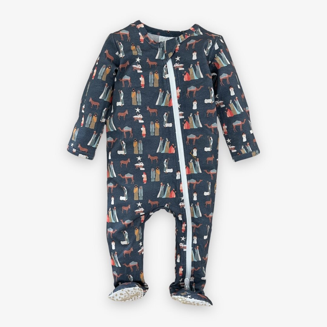 modal zipper pajama || silent night (navy) - Velvet Fawn