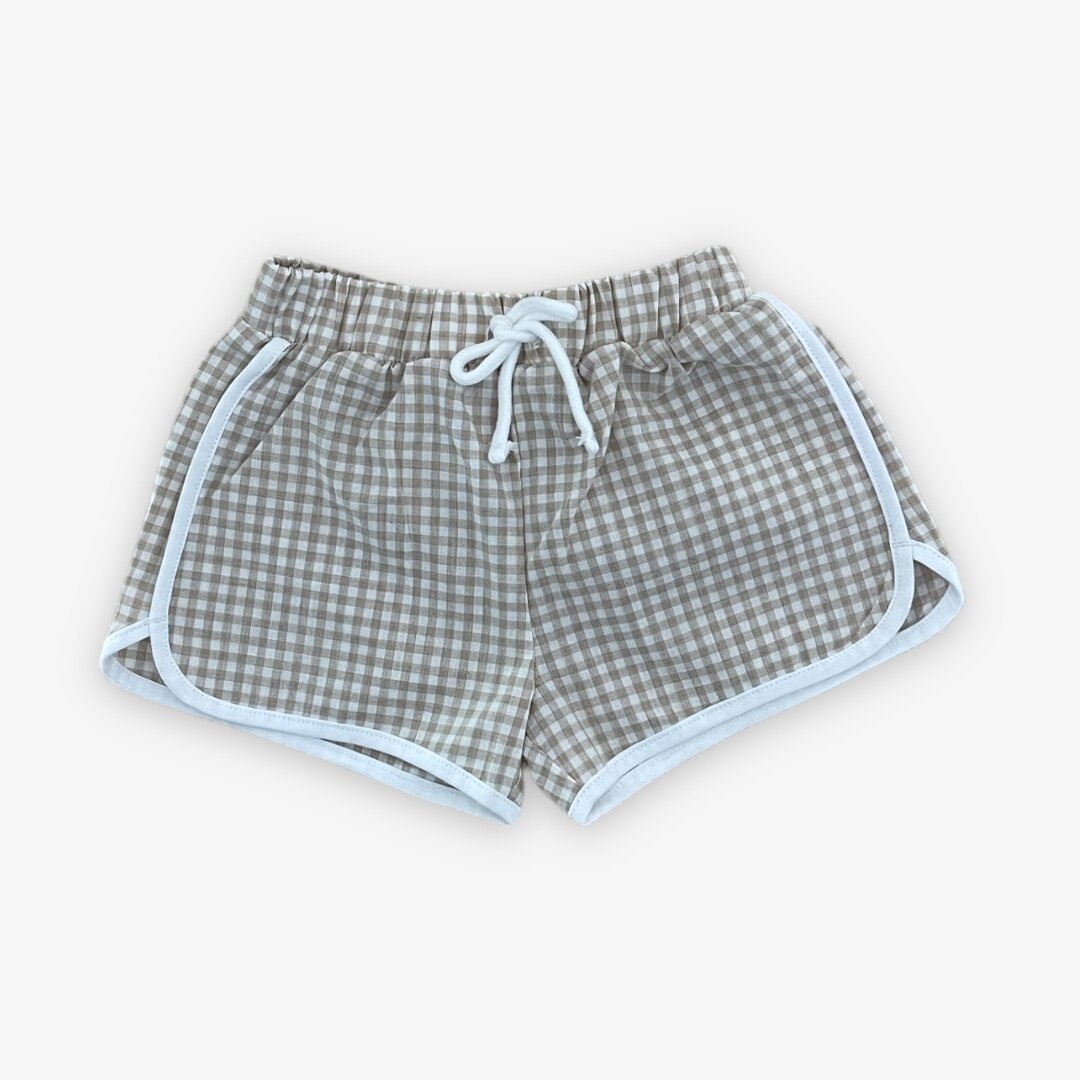 river short || mini sand gingham - Velvet Fawn
