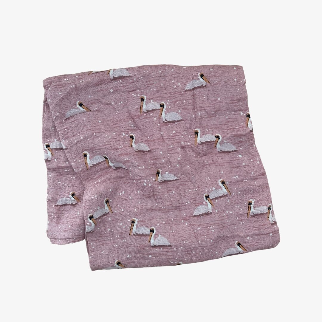 muslin swaddle || pink pelican - Velvet Fawn