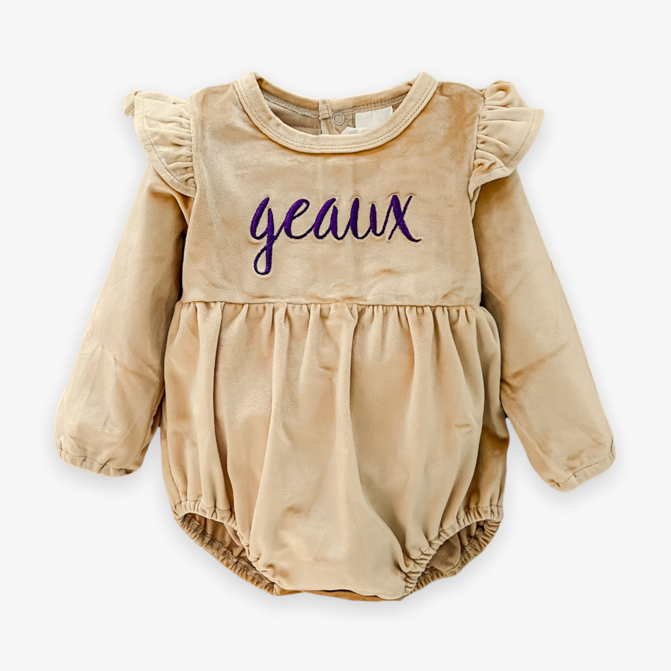 Geaux Vivian Bubble (Gold Velvet) - Velvet Fawn