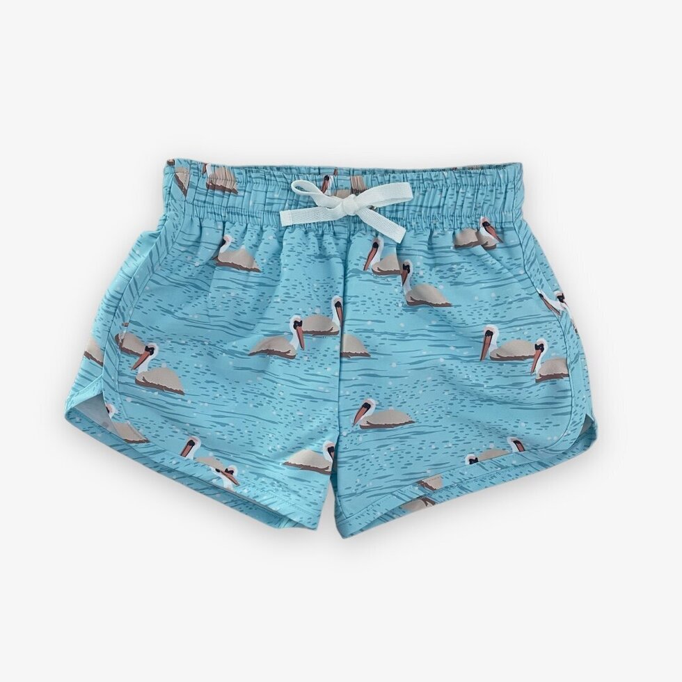 jackson swim shortie || blue pelican - Velvet Fawn