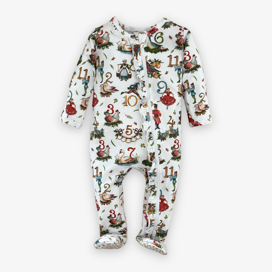 modal zipper pajama || 12 days (ruffle) - Velvet Fawn