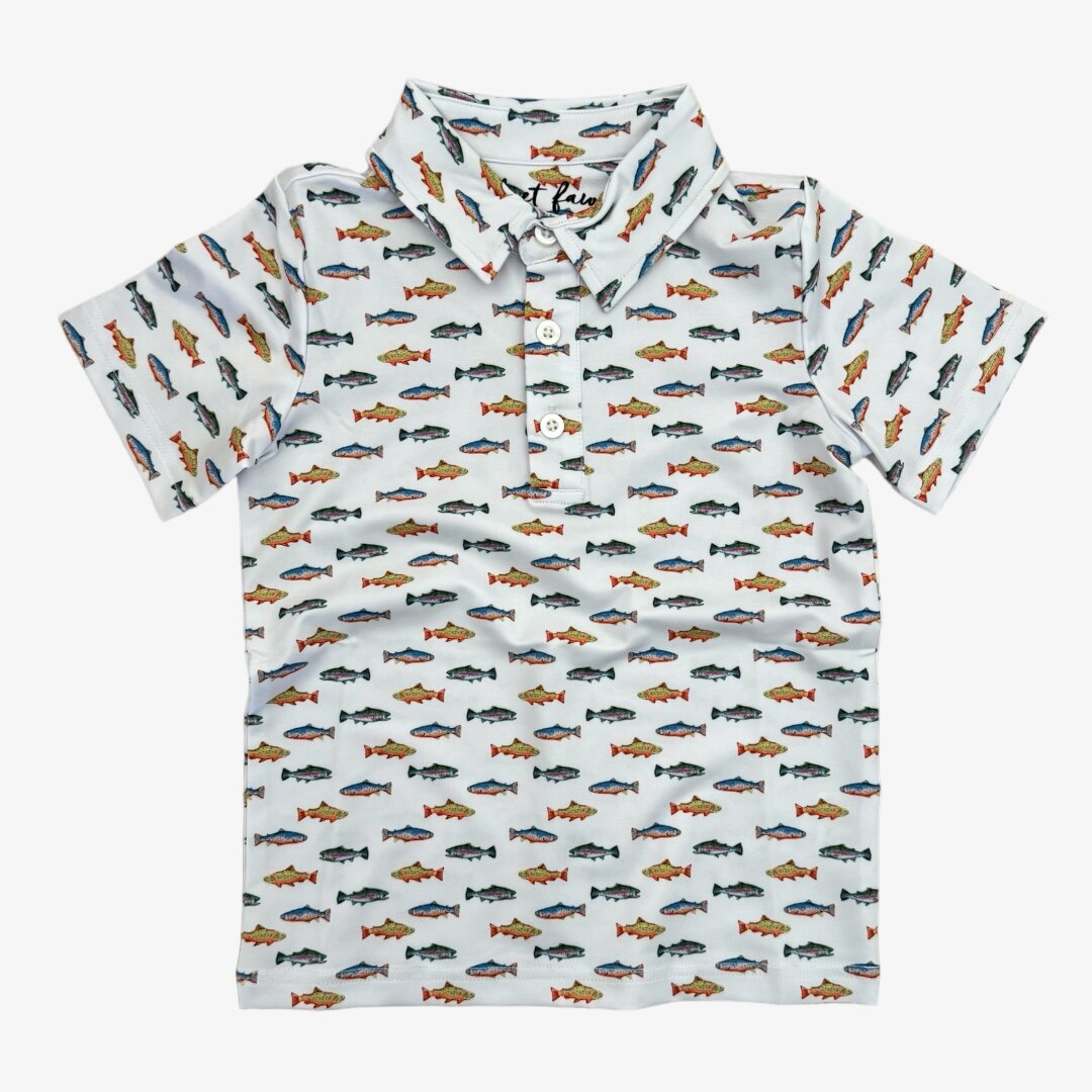 scottie performance polo UPF || tropicana tides - Velvet Fawn